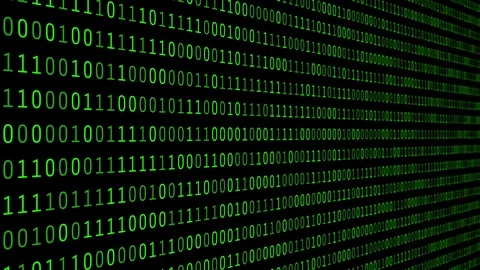 01 or binary numbers on the computer scr... | Stock Video | Pond5