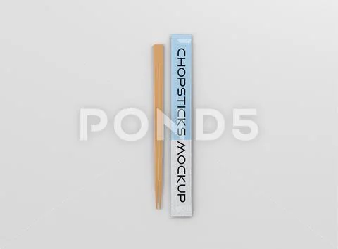 PSD Photoshop Template: 02 Chopsticks Mockup #283643709