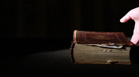 0359 Opening Ancient Giant Book, Slow Mo... | Stock Video | Pond5