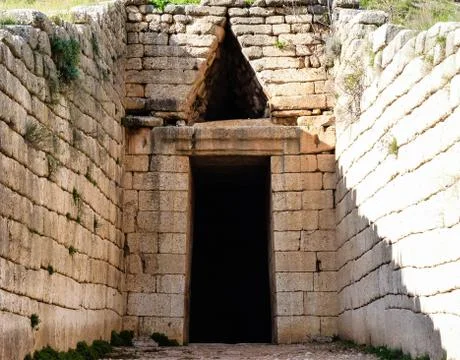 Treasury of Atreus closeup at Mykines, Greece, 12982790, atreus, entry, mycenae, argolida