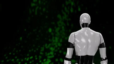 09 half -body humanoid robot turning in ... | Stock Video | Pond5