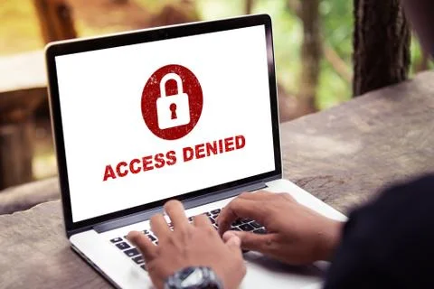 Your access is denied on laptop screen concept, protection security ...