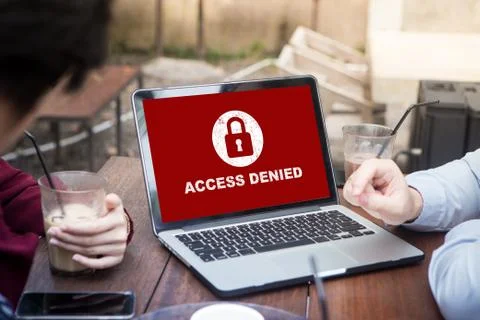 Your access is denied on laptop screen concept, protection security ...