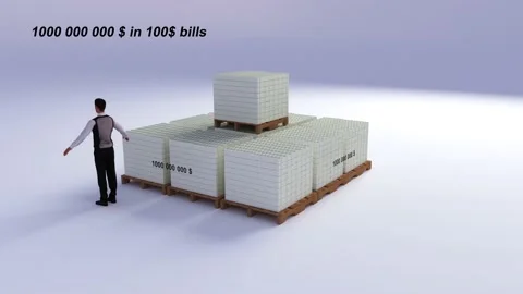 1 Billion dollar visualization | Stock Video | Pond5