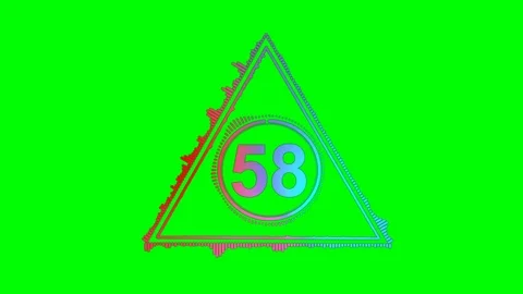 1 minute countdown timer in triangle on ... | Stock Video | Pond5