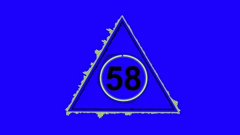 1 minute countdown timer in triangle on ... | Stock Video | Pond5