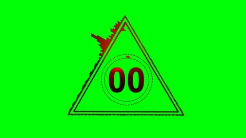 1 minute timer in triangle on chroma key | Stock Video | Pond5