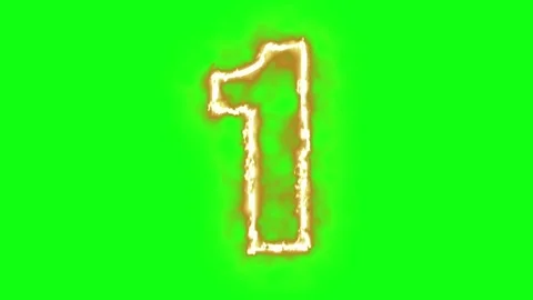 1 - one hot burning number on green scre... | Stock Video | Pond5