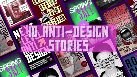 10 Anti Design Stories ~ After Effects Template #239429085