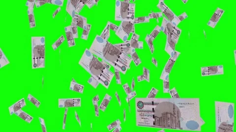 10 EGYPTIAN POUND notes falling Green sc... | Stock Video | Pond5