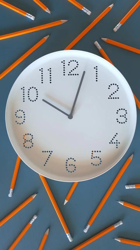 10 o'clock, morning. Study time. Back to... | Stock Video | Pond5