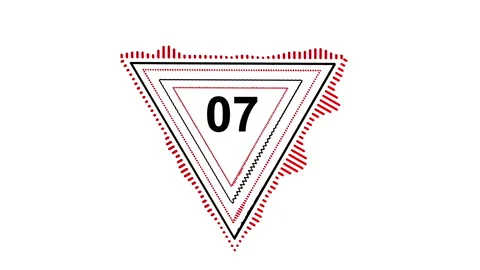 10 second countdown timer in triangle on... | Stock Video | Pond5