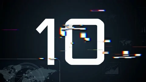 10 seconds countdown animation on cybers... | Stock Video | Pond5