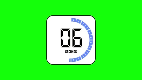 10 Seconds Digital Countdown Timer on Gr... | Stock Video | Pond5