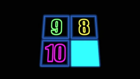 10 Seconds Neon Countdown Timer - 4K ani... | Stock Video | Pond5