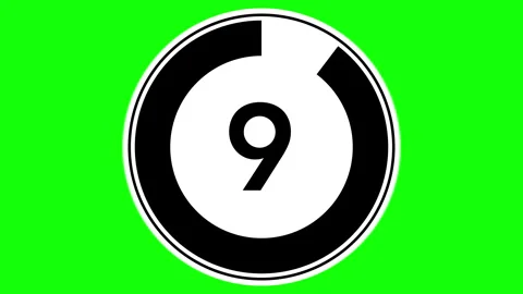 10 seconds simple countdown timer, circu... | Stock Video | Pond5