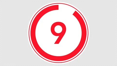 10 seconds simple red countdown timer, c... | Stock Video | Pond5