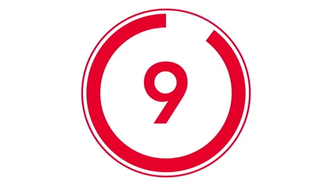 10 seconds simple red countdown timer, w... | Stock Video | Pond5