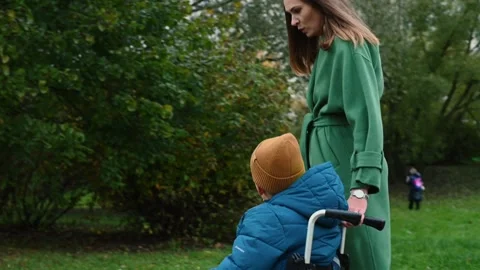 10-year-old disabled child in a wheelch... | Stock Video | Pond5