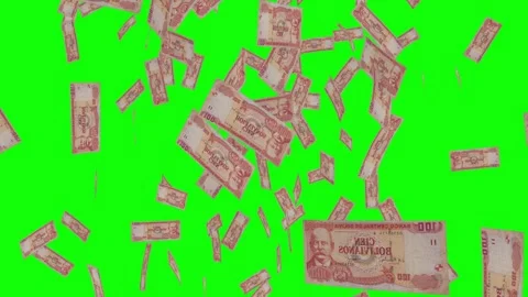 100 BOLIVIAN BOLIVIANO notes falling Gre... | Stock Video | Pond5