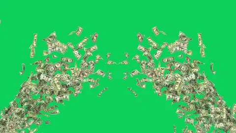 100 Dollar Bills Green Screen. Rain Effe... | Stock Video | Pond5