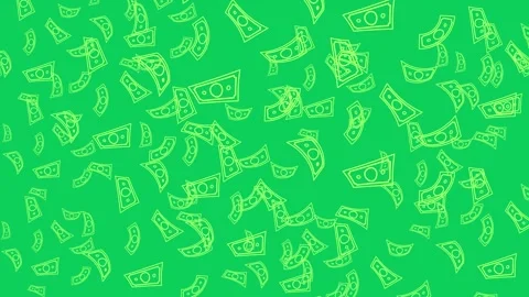 100 Dollar Bills Green Screen. Rain Effe... | Stock Video | Pond5