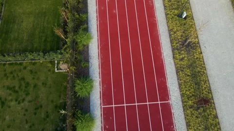 100 meter track for top view | Stock Video | Pond5