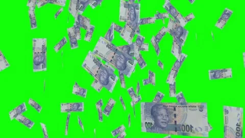 100 SOUTH AFRICAN RAND notes falling Gre... | Stock Video | Pond5