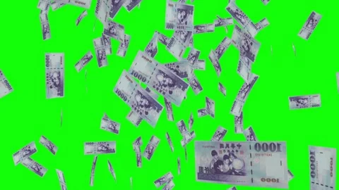 1000 NEW TAIWAN DOLLAR notes falling Gre... | Stock Video | Pond5