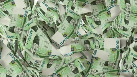10000 Won money transition. Many banknot... | Stock Video | Pond5
