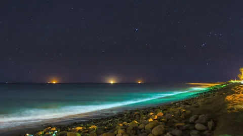 1080p Night time lapse, stars over glowi... | Stock Video | Pond5