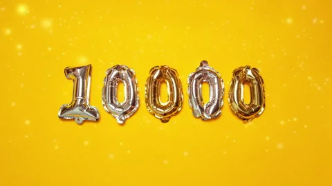 10k gold balloon foil helium party ballo... | Stock Video | Pond5