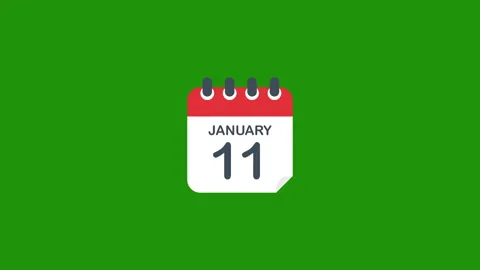 11 january on the calendar, 2d animation... | Stock Video | Pond5