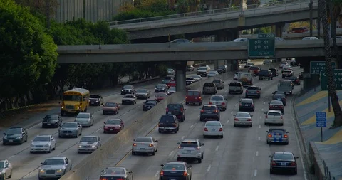 110 freeway in downtown day shot, Inter... | Stock Video | Pond5