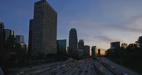 110 Freeway At Night, Downtown, Intercha... | Stock Video | Pond5