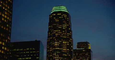 110 freeway at night, downtown, Intercha... | Stock Video | Pond5