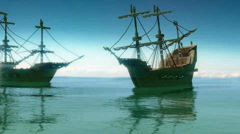 113 Pirate ships sailing 1700s | Stock Video | Pond5