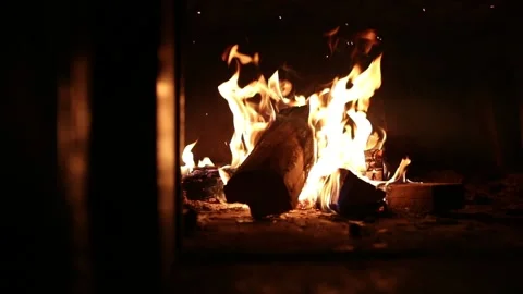 120 fps slow motion of a fire burning in... | Stock Video | Pond5