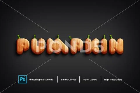123 pumpkin text effect Design Photoshop Layer Style ~ PSD Template ...