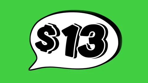 13 dollars price tag animation motion gr... | Stock Video | Pond5