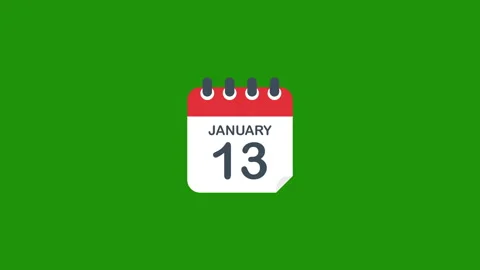 13 january on the calendar, 2d animation... | Stock Video | Pond5