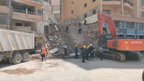 13-story building collapses in Alexandri... | Stock Video | Pond5