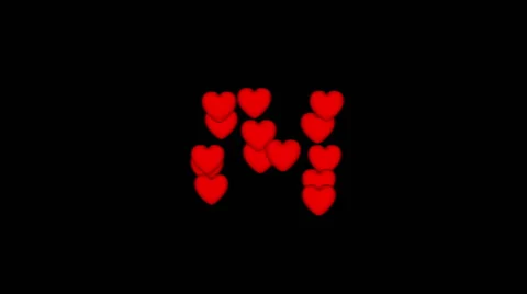 14 red hearts in turn form the 14 and th... | Stock Video | Pond5