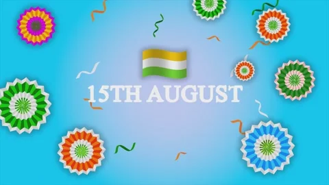 15th August Text With Tricolor Flowers A... | Stock Video | Pond5