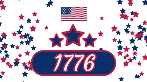 1776 text on white background with float... | Stock Video | Pond5