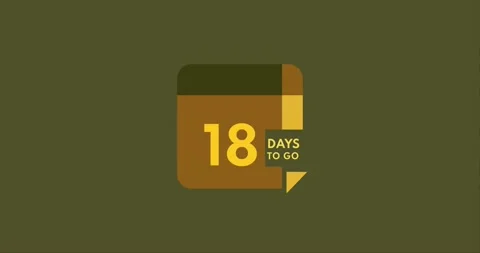 18 days to go calendar icon, countdown m... | Stock Video | Pond5