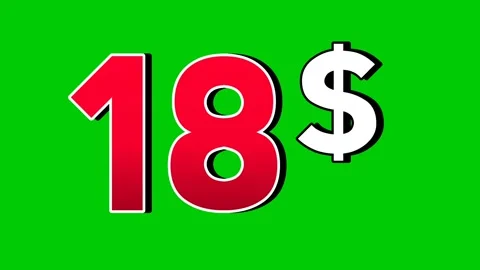 18 dollar price tag animation motion gra... | Stock Video | Pond5