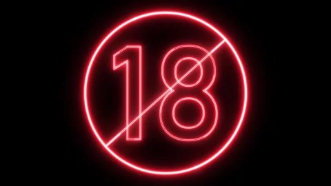 18+ not allowed icon animation. Red Proh... | Stock Video | Pond5