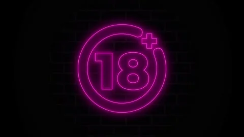 18 Plus Age Restriction Icon Neon Sign o... | Stock Video | Pond5