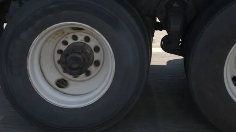 18 Wheeler Truck Wheels Riding Down High... | Stock Video | Pond5